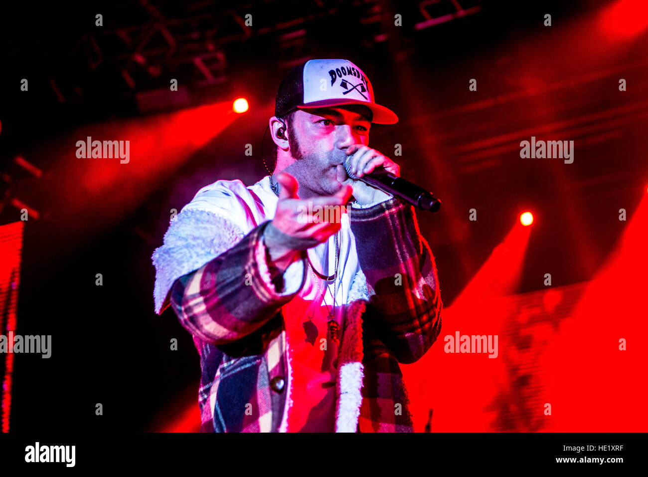 Milano, Italy. 15th Dec, 2016. Italian rapper Salmo performs live at ...