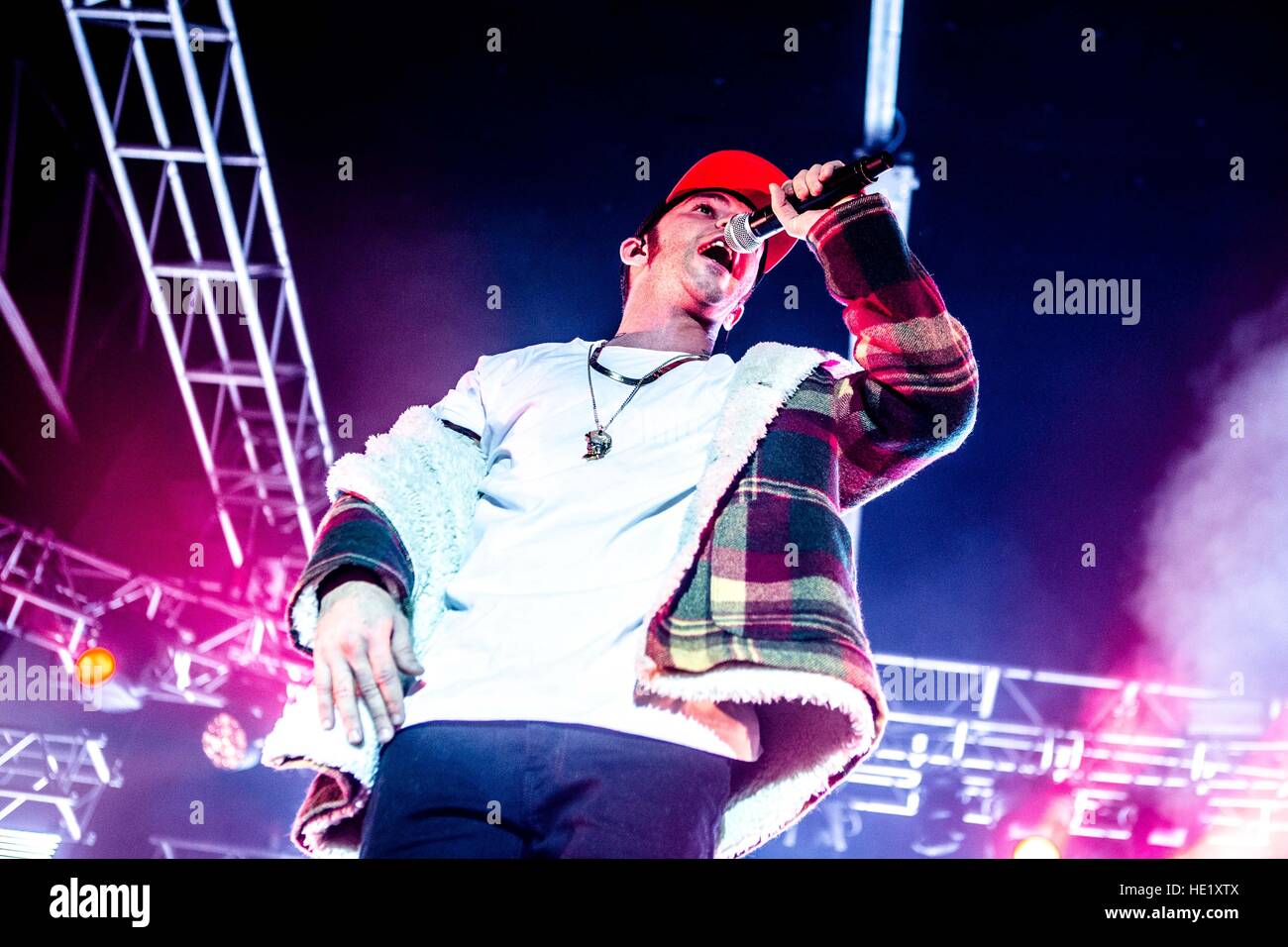 Milano, Italy. 15th Dec, 2016. Italian rapper Salmo performs live at ...