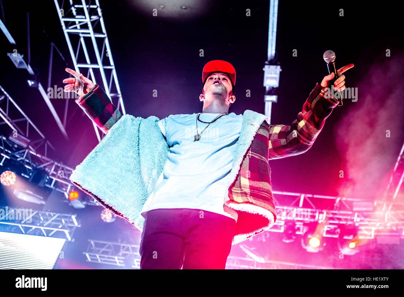 Milano, Italy. 15th Dec, 2016. Italian rapper Salmo performs live at ...