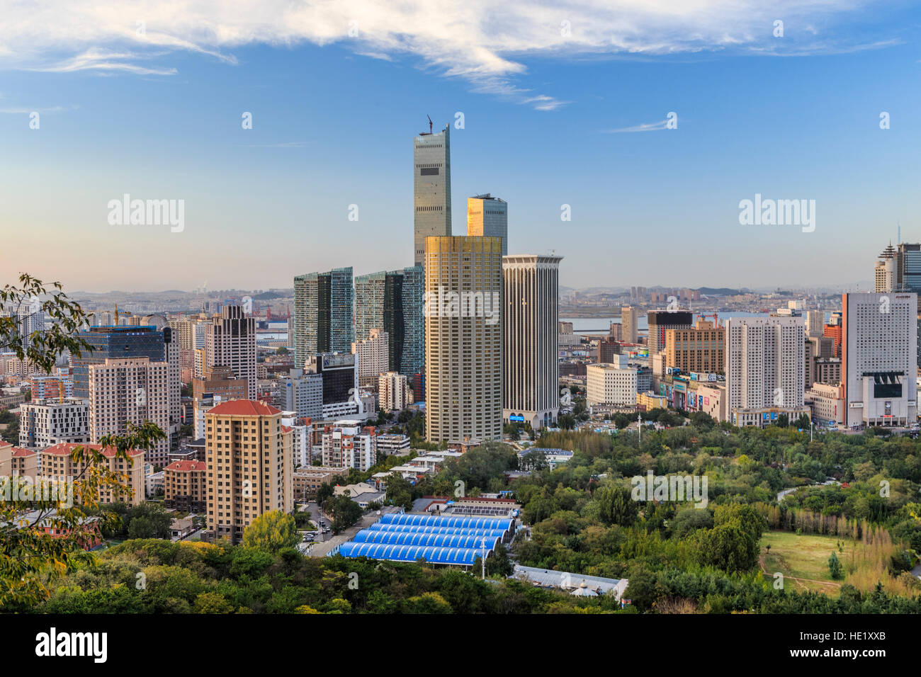 Dalian evening city building Stock Photo - Alamy