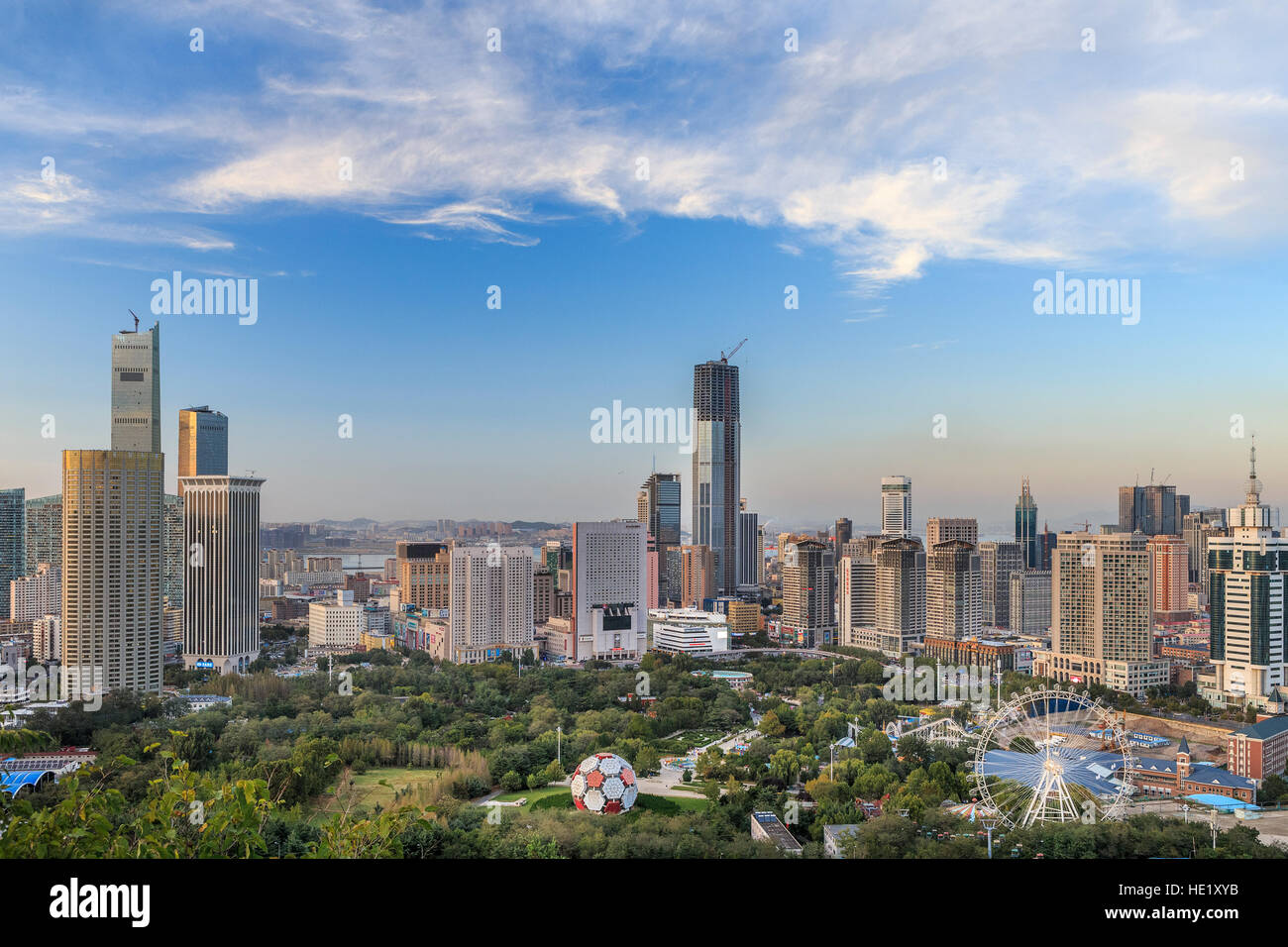 Dalian evening city building Stock Photo - Alamy