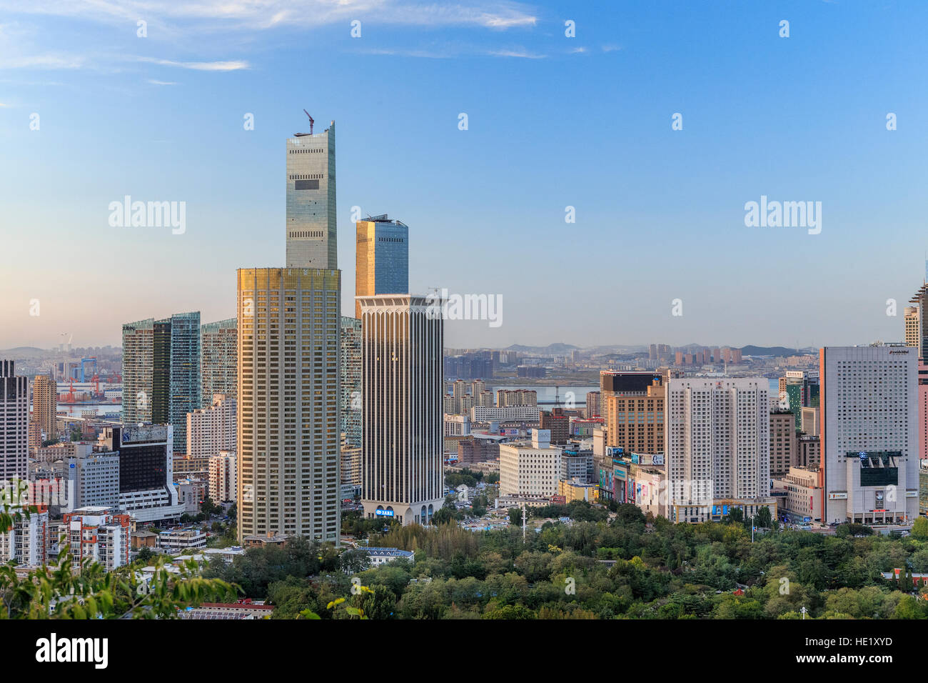 Dalian evening city building Stock Photo - Alamy
