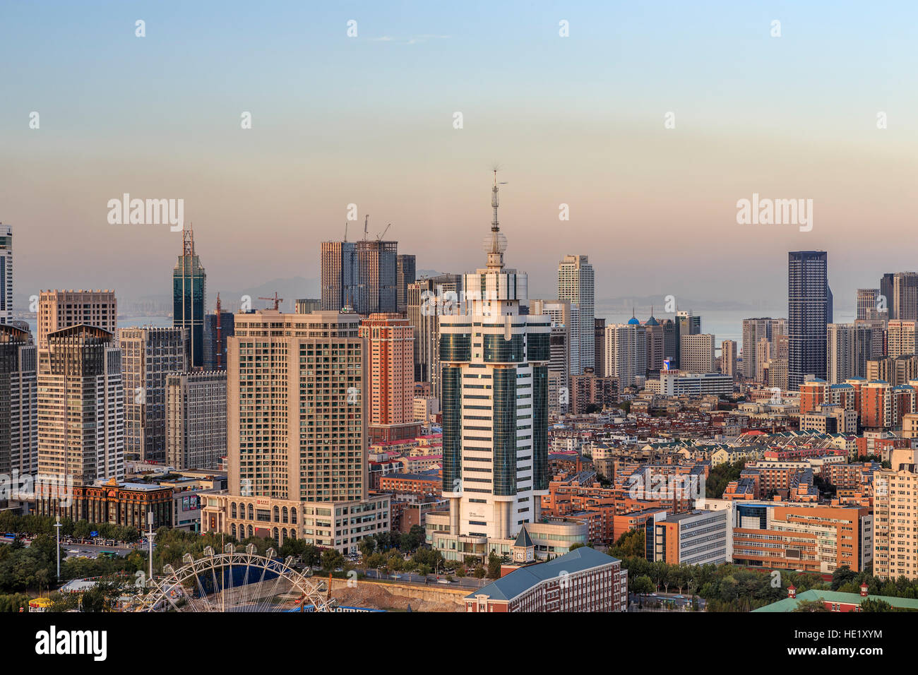 Dalian evening city building Stock Photo - Alamy