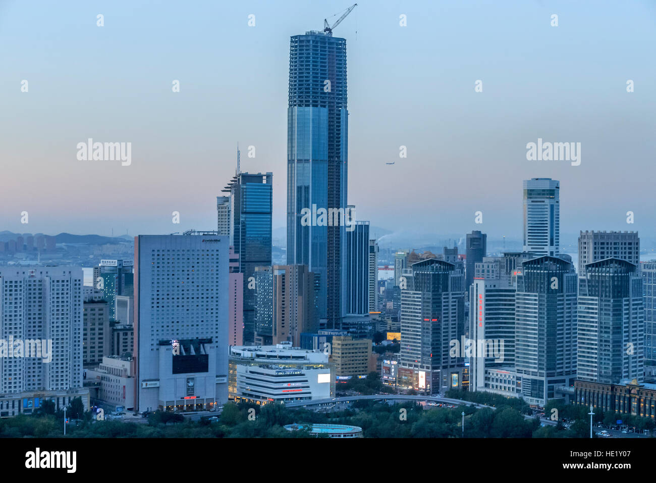 Dalian evening city building Stock Photo - Alamy