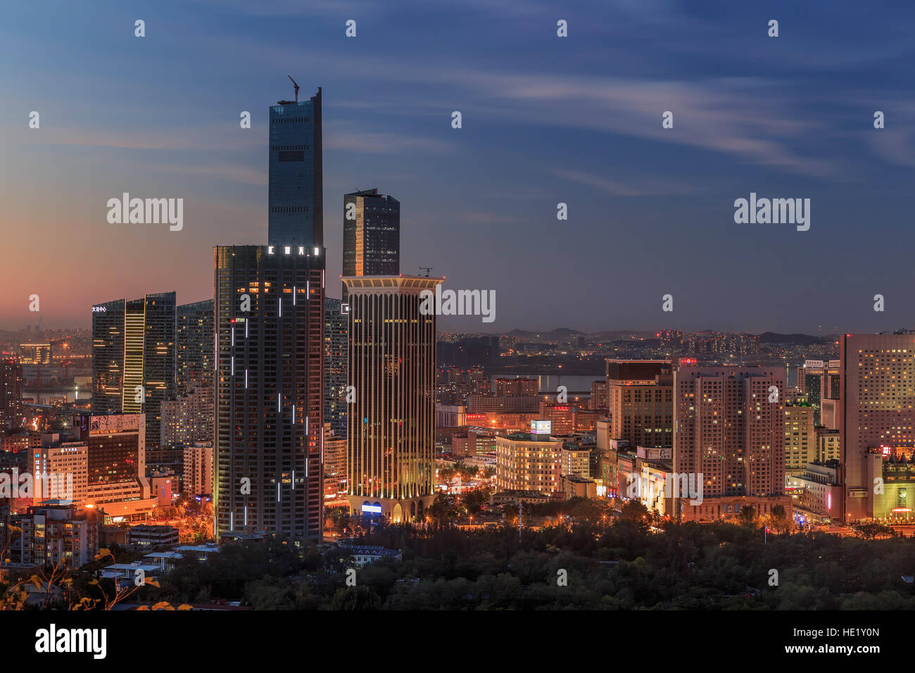 City dalian scenery and night scenery architecture hi-res stock ...