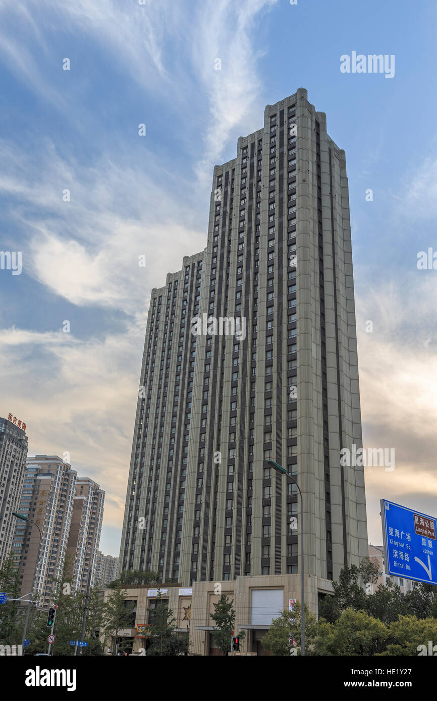 Dalian evening city building Stock Photo - Alamy