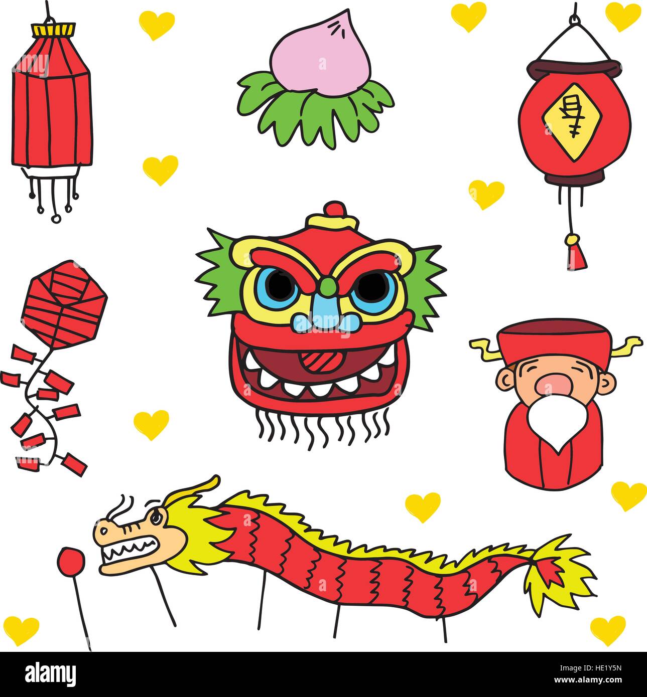 Doodle Chinese Hand Draw Vector High Resolution Stock Photography and ...