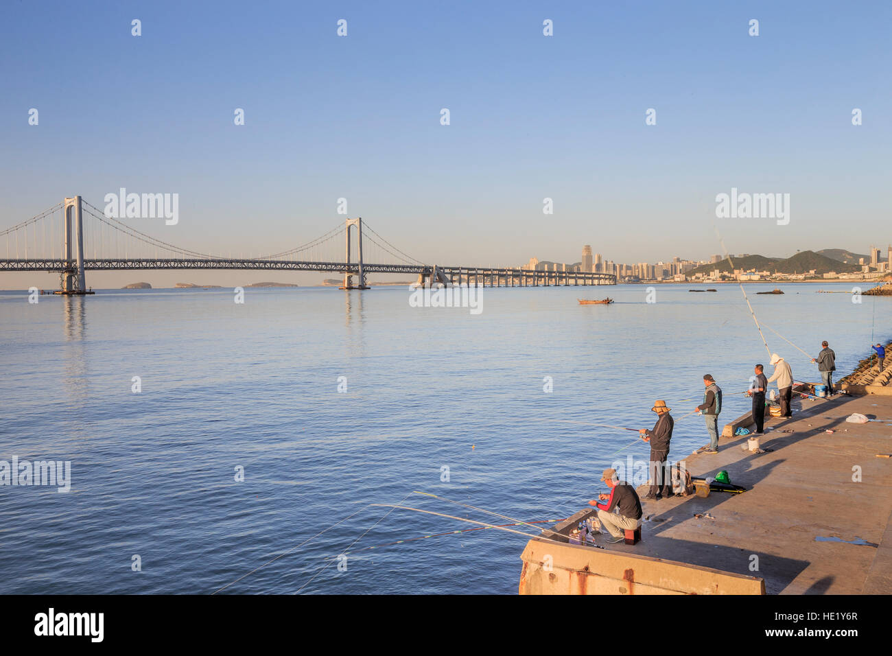 Dalian evening city building Stock Photo - Alamy