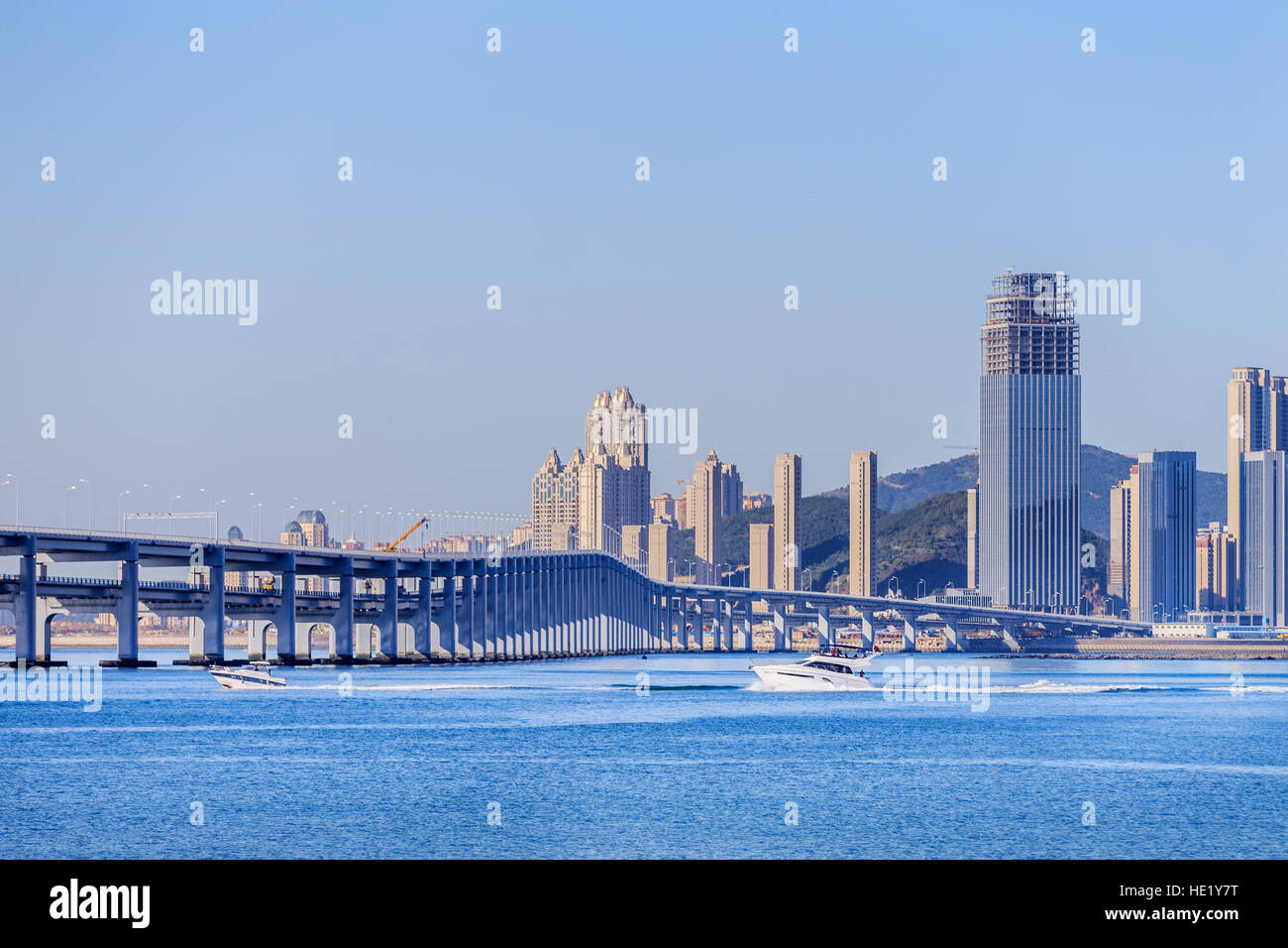 Dalian evening city building Stock Photo - Alamy