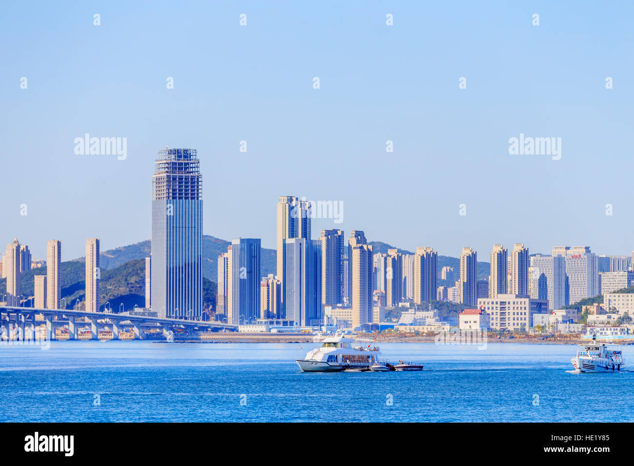 Dalian evening city building Stock Photo - Alamy