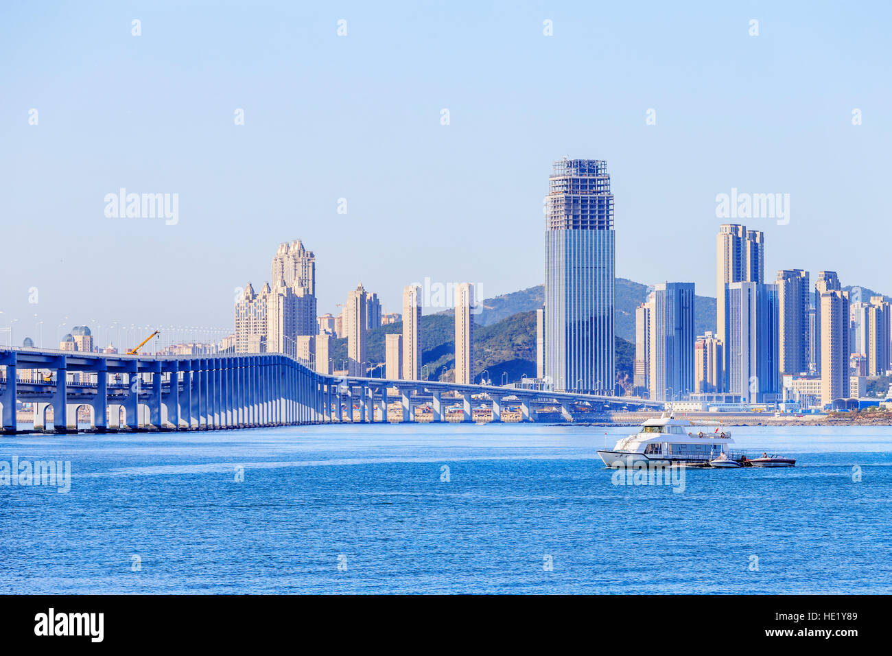Dalian evening city building Stock Photo - Alamy