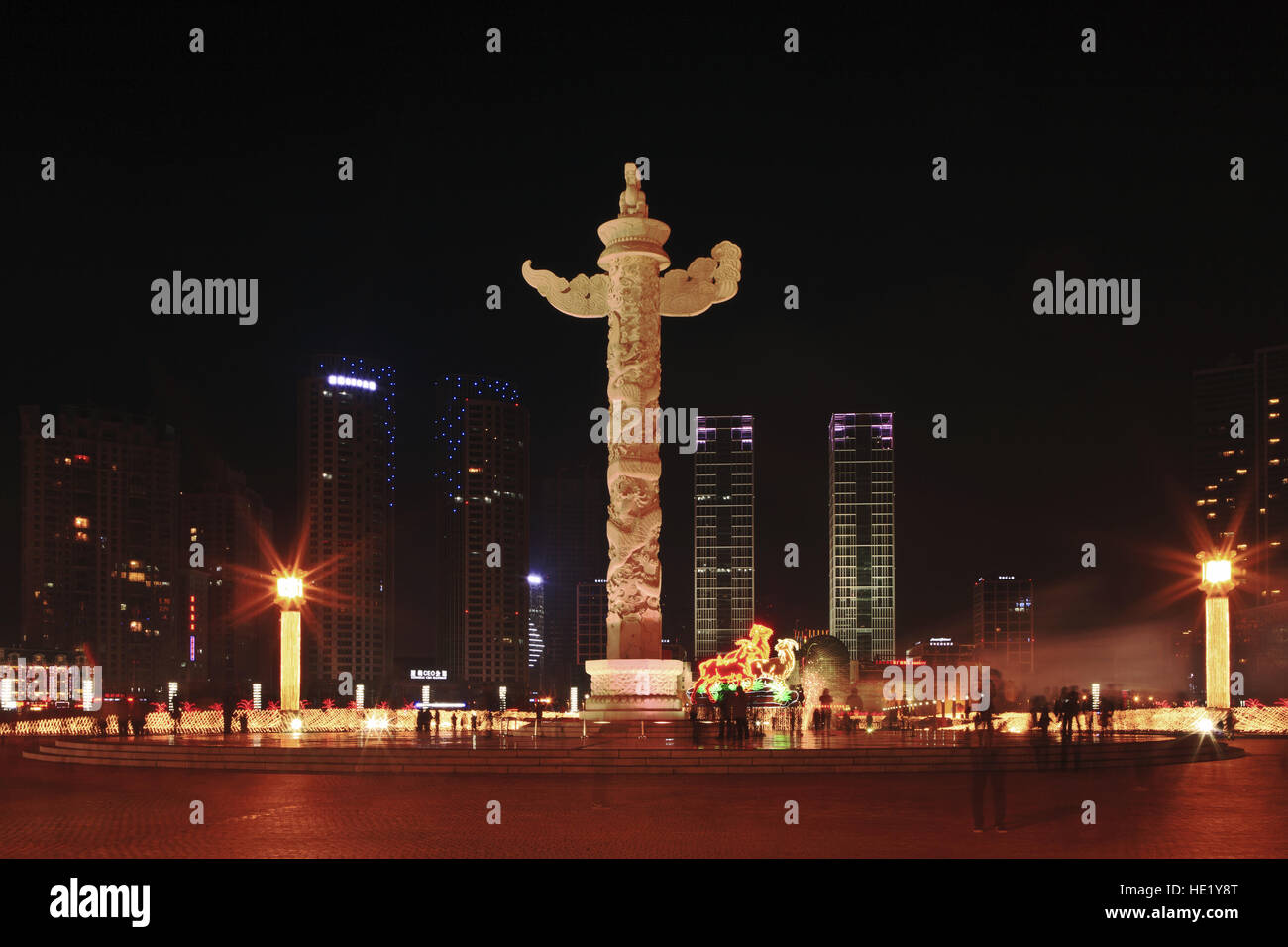 Dalian evening city building Stock Photo - Alamy