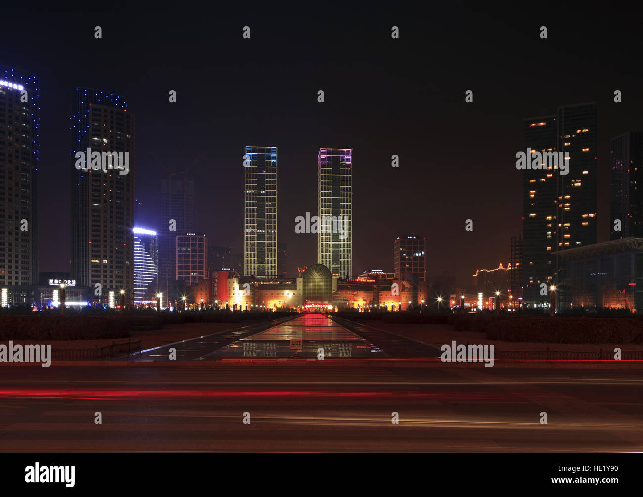 Dalian evening city building Stock Photo - Alamy