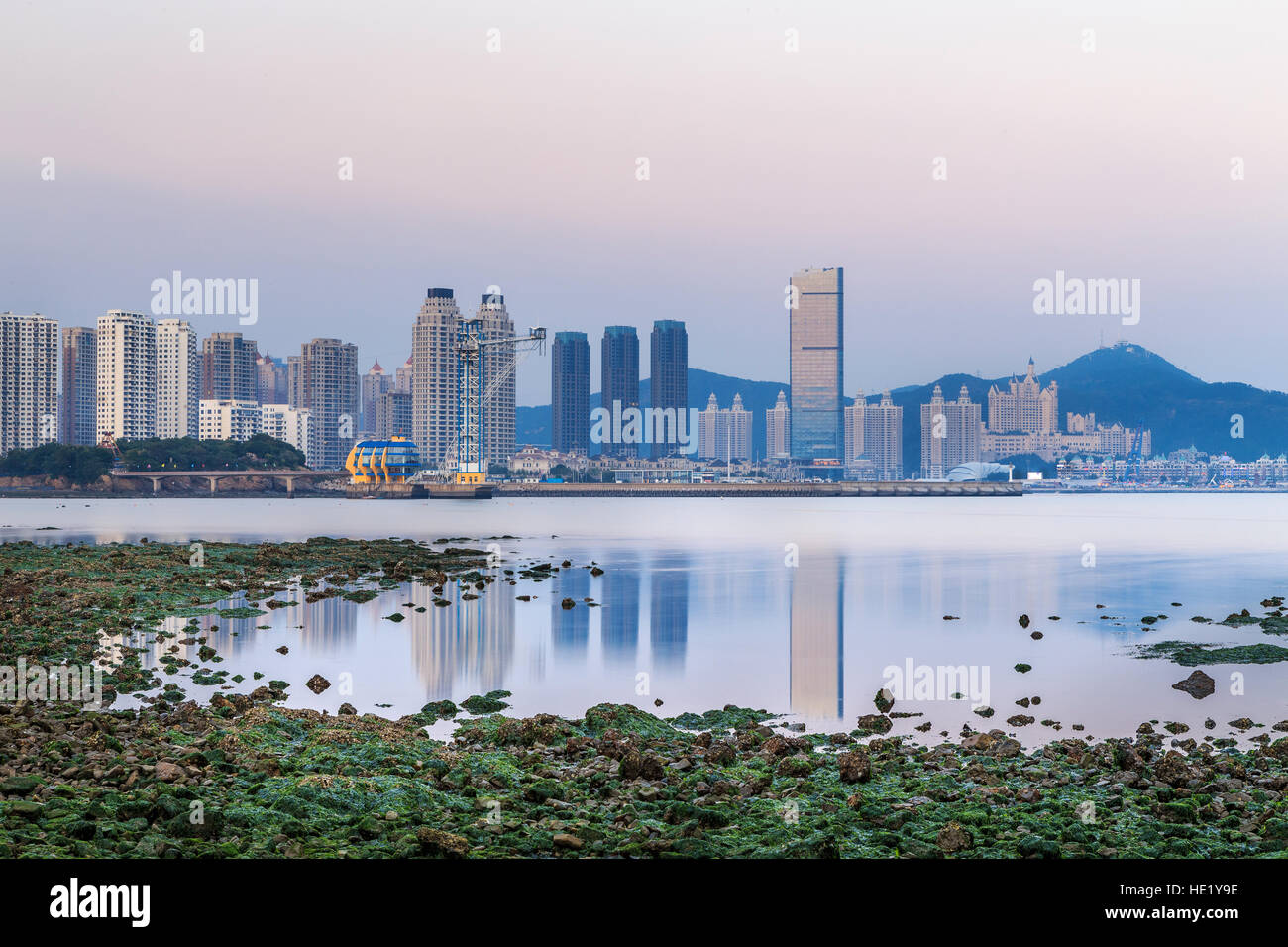 Dalian evening city building Stock Photo - Alamy