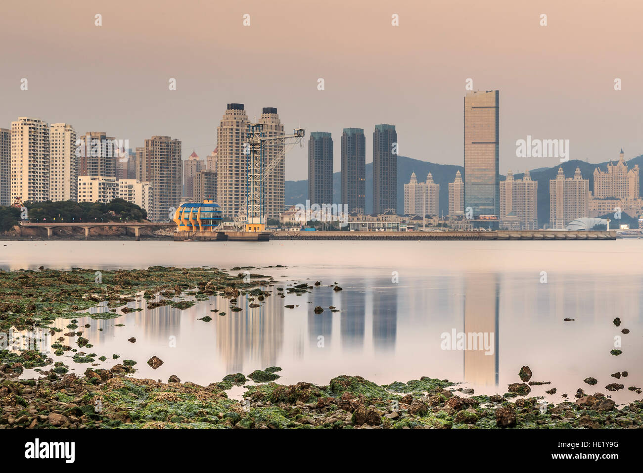 Dalian evening city building Stock Photo - Alamy