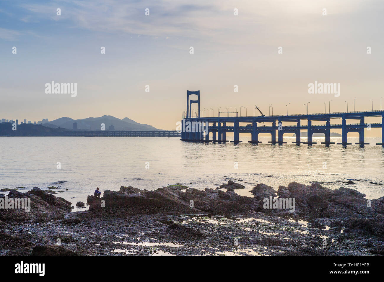 Dalian evening city building Stock Photo - Alamy