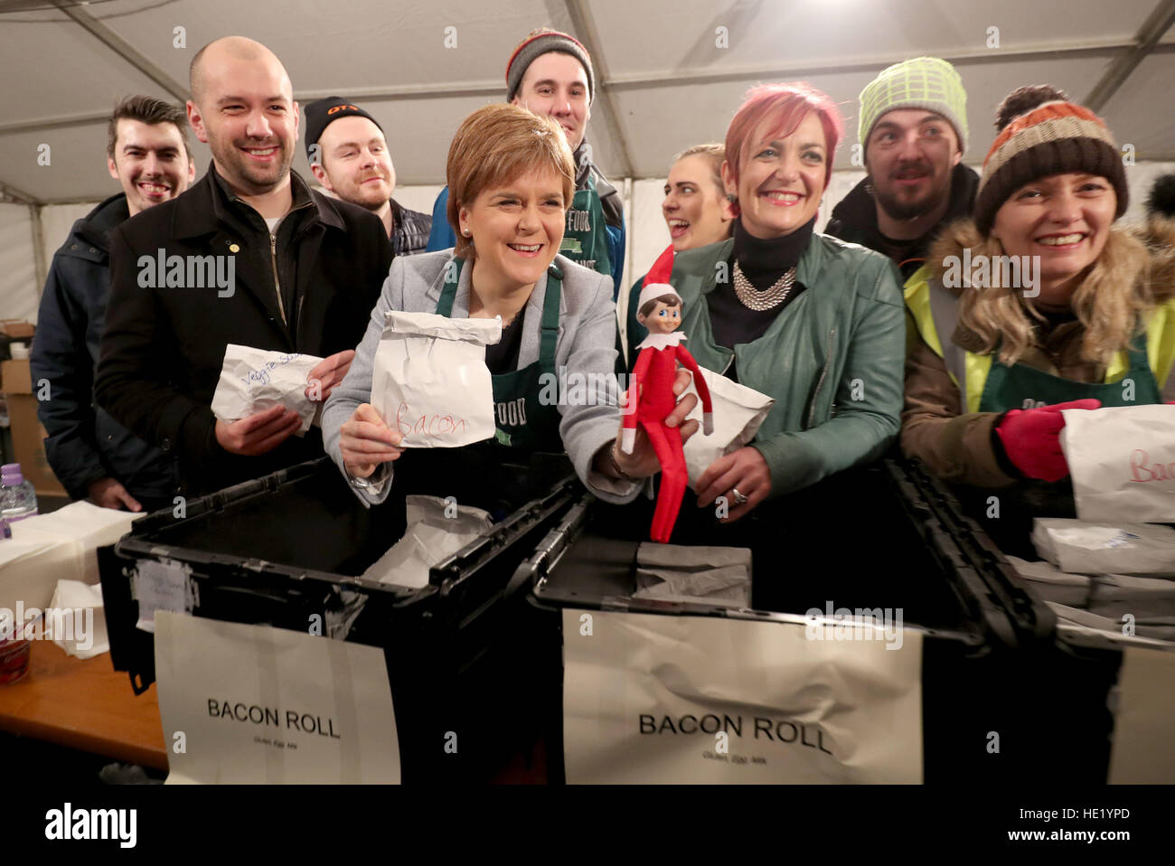 First Minister Nicola Sturgeon (centre) with Ben Macpherson MSP (left ...