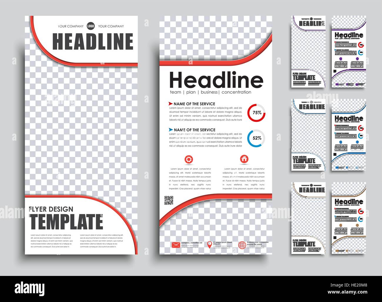 The design of two-page flyer narrow. Templates banners with place for ...