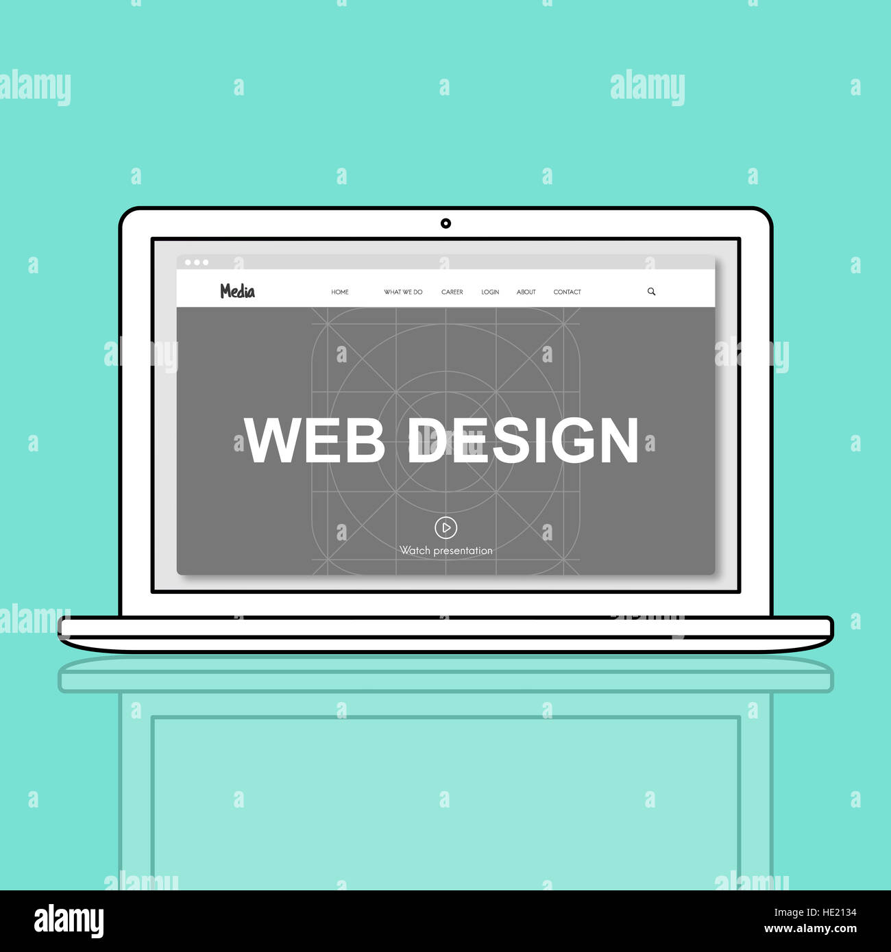 Web Design Media Page Concept Stock Photo - Alamy