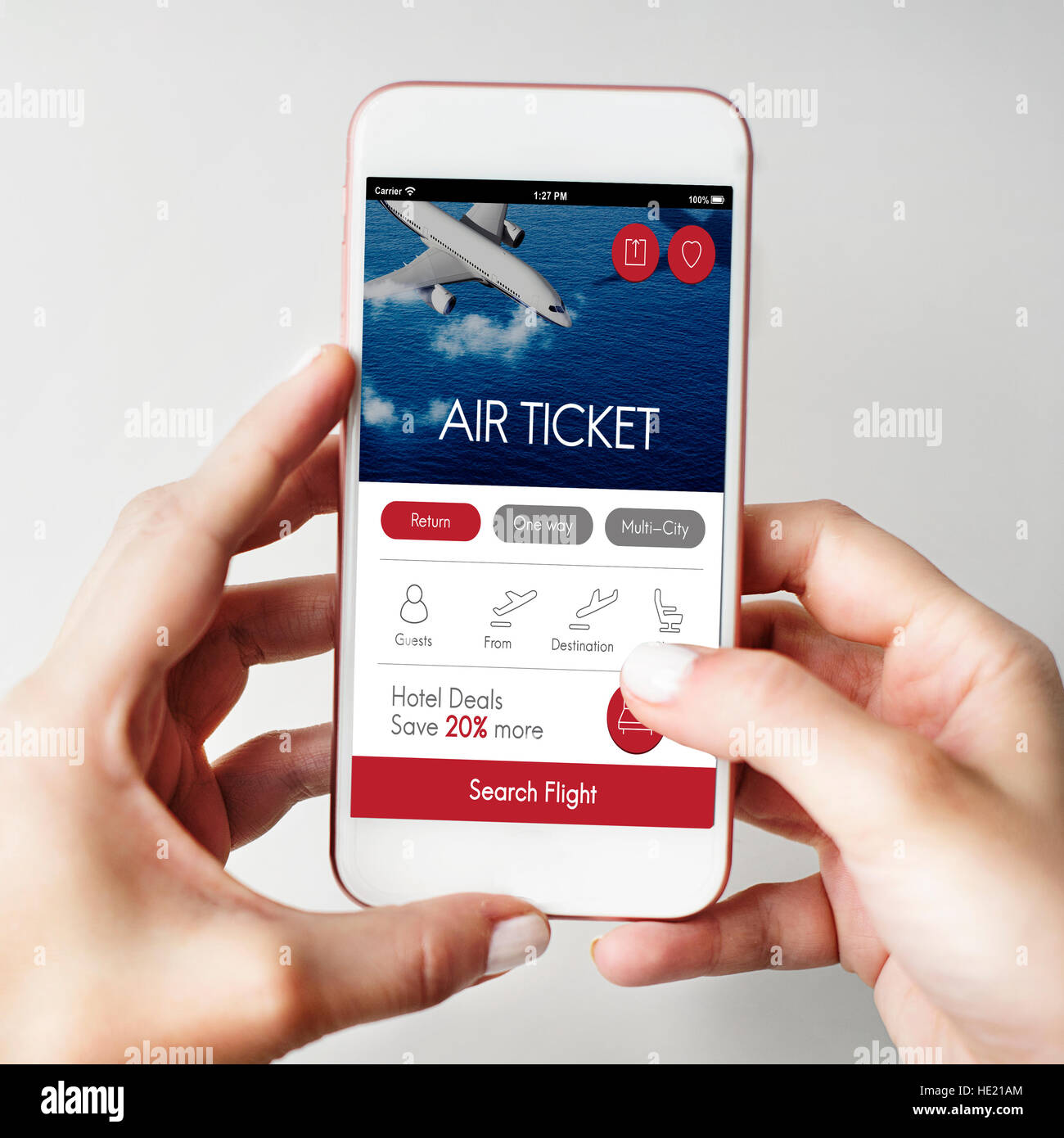 Air Ticket Flight Booking Concept Stock Photo - Alamy