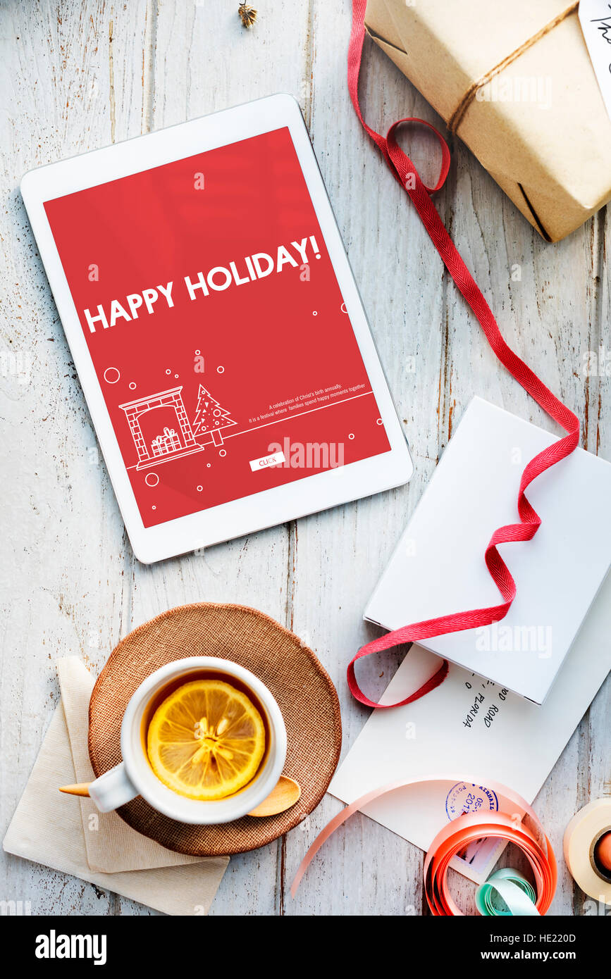 Happy Holiday Break Celebrate Party Enjoyment Concept Stock Photo - Alamy