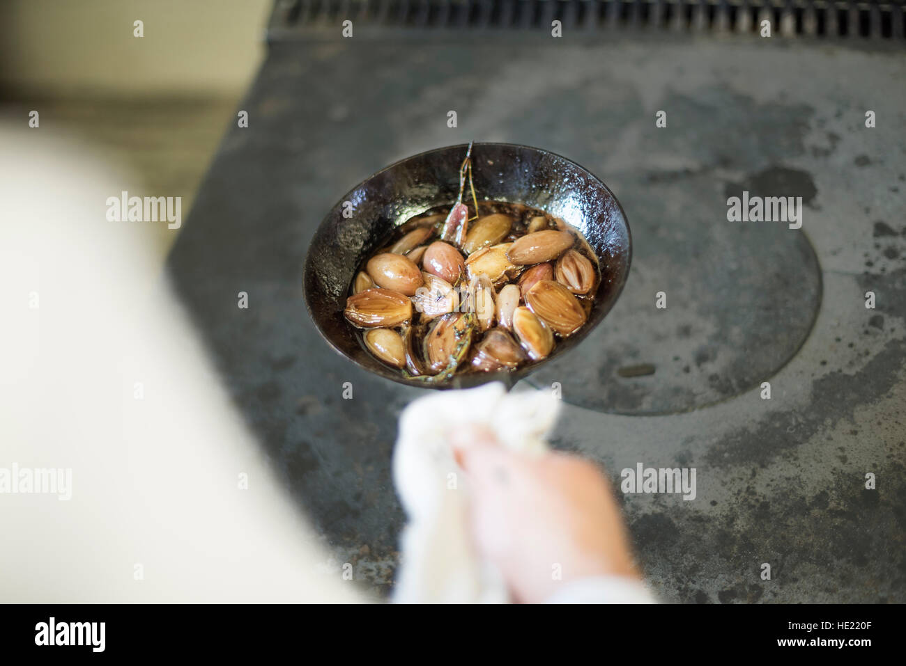 Kitchen view ingredients cooking pan hi-res stock photography and ...