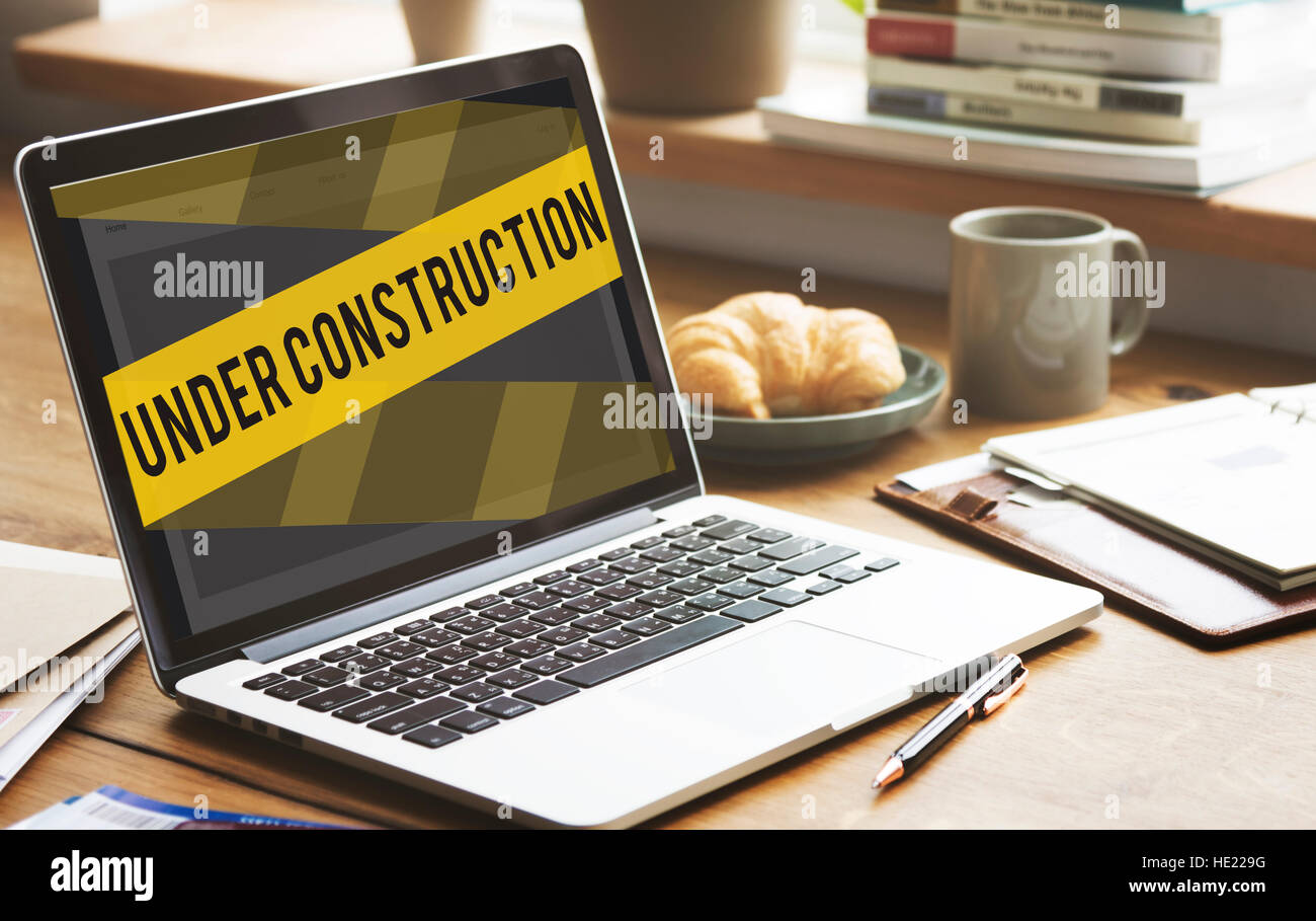 Under Construction Alert Safety Warning Privacy Concept Stock Photo - Alamy