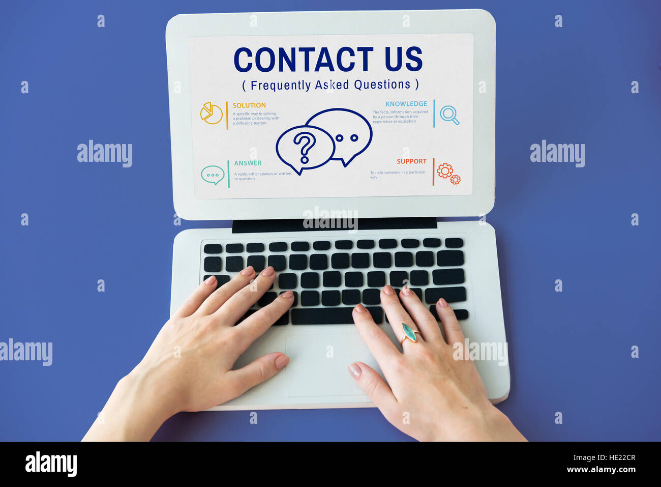 FAQs Customer Service Icon Concept Stock Photo - Alamy