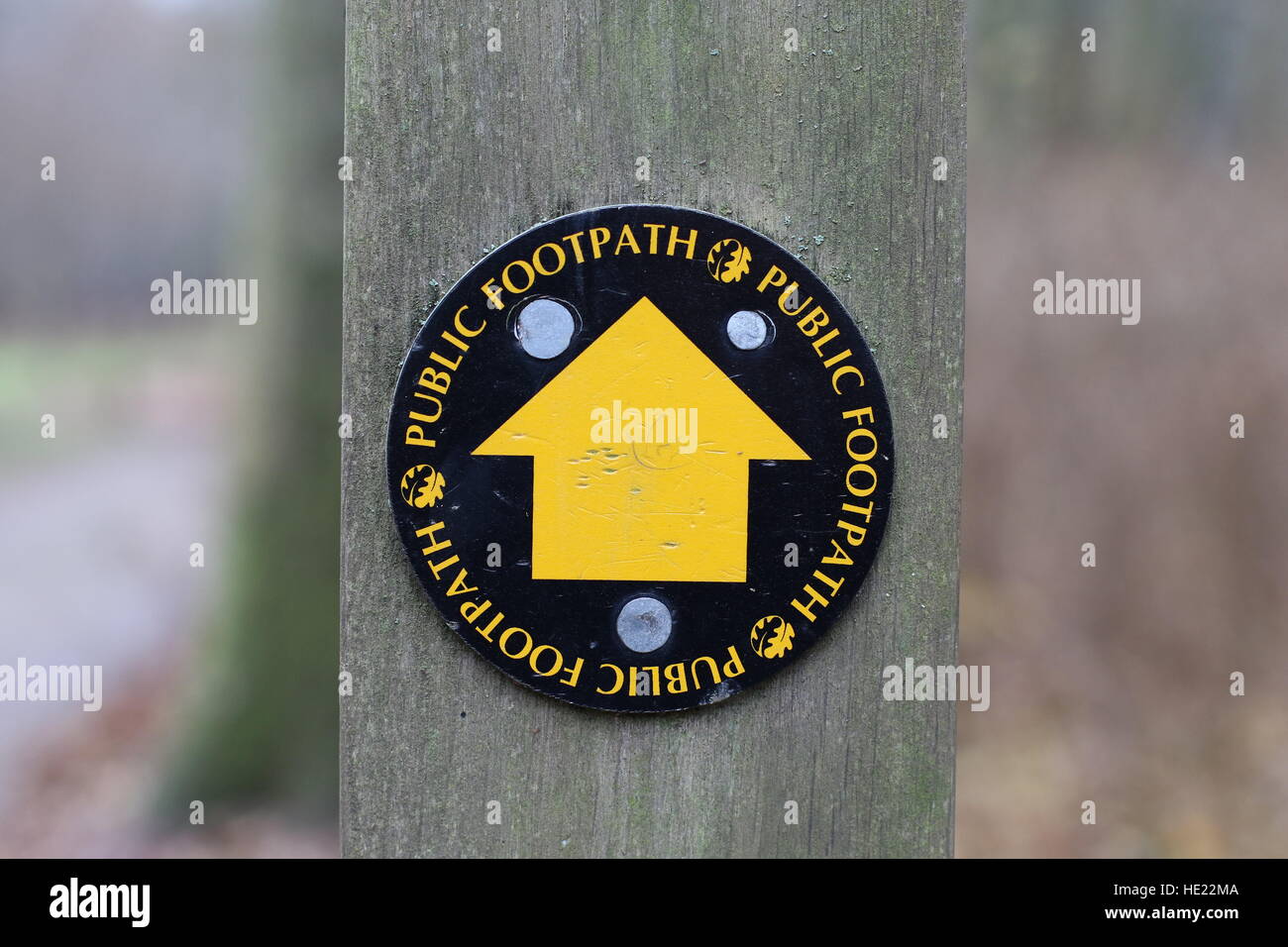 A National Trust public footpath sign on a post Stock Photo - Alamy