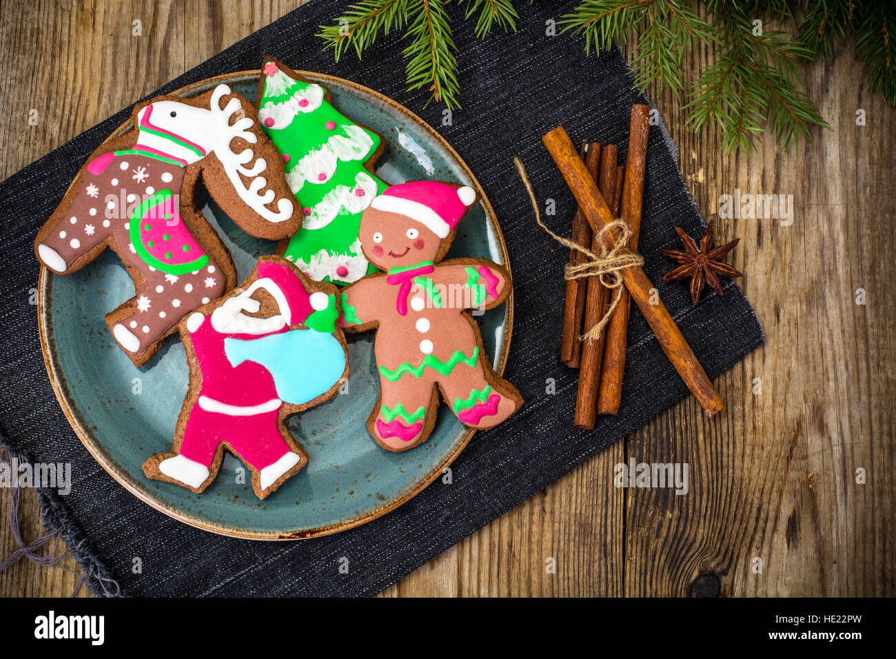 Gingerbread for Christmas and New Year. Studio Photo Stock Photo - Alamy
