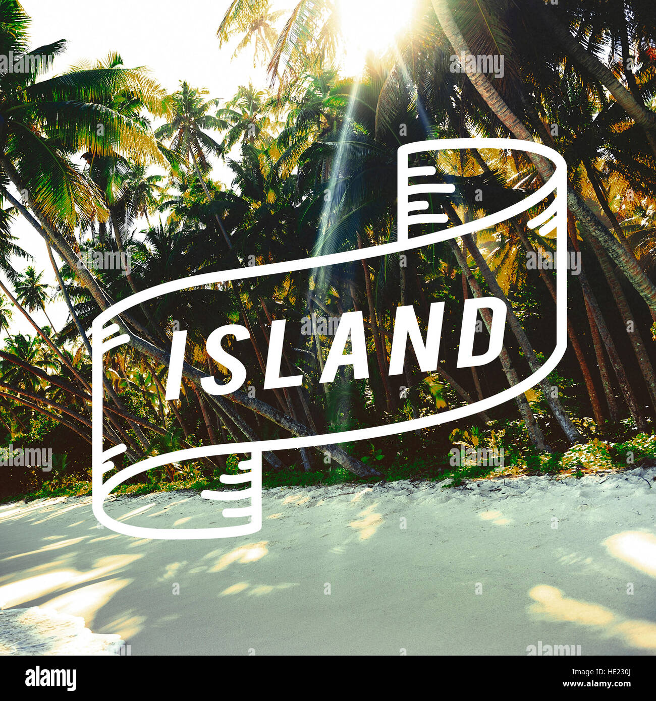 Beach Island Vacation Summer Journey Words Concept Stock Photo - Alamy
