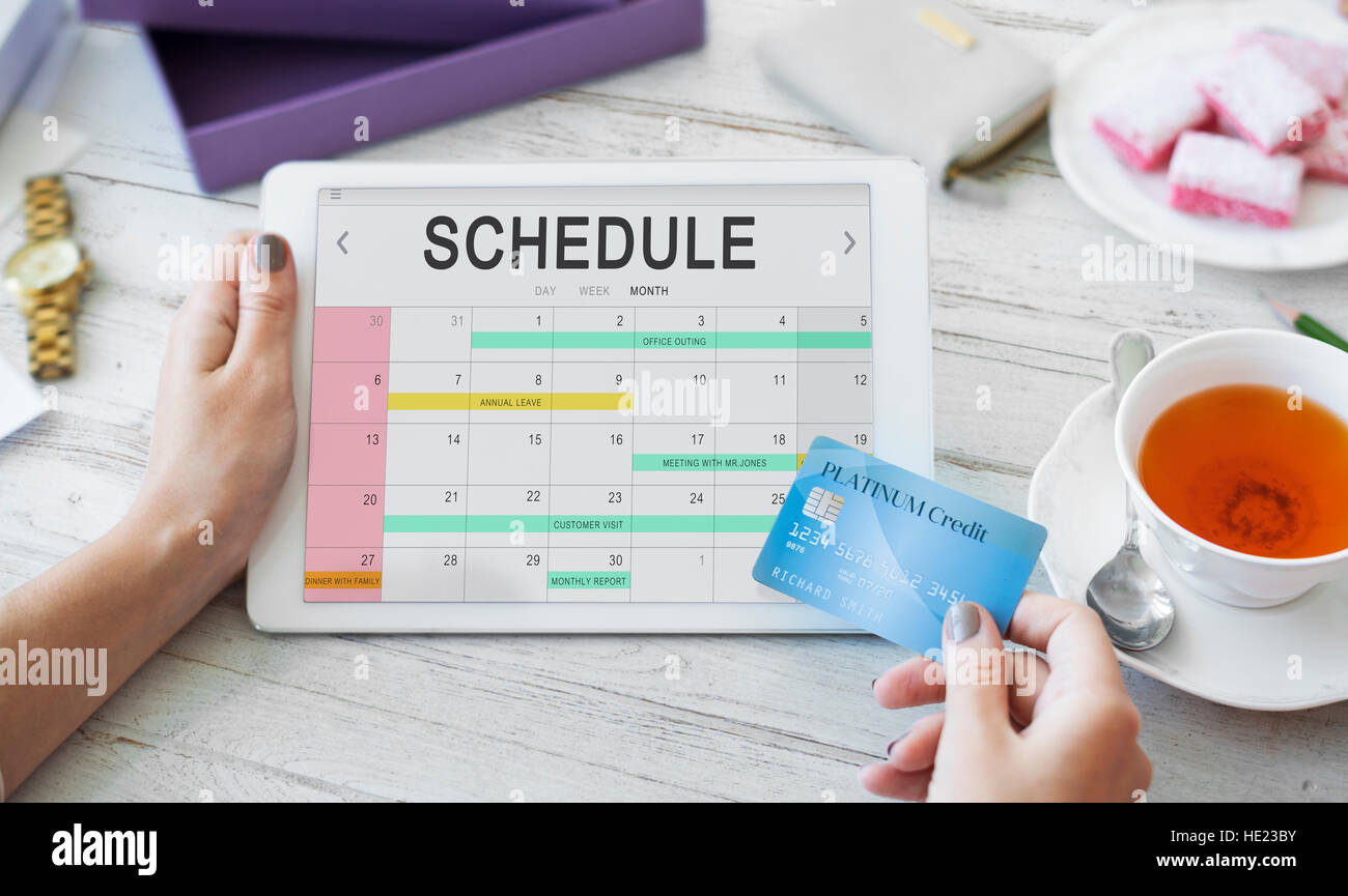 Schedule Agenda Calendar Appointment Graphic Concept Stock Photo - Alamy