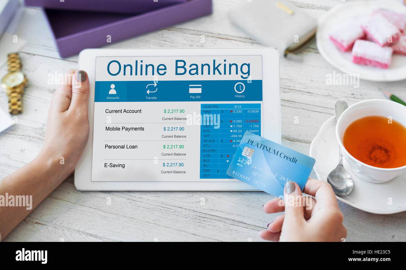 Online Banking Account Transaction Concept Stock Photo - Alamy