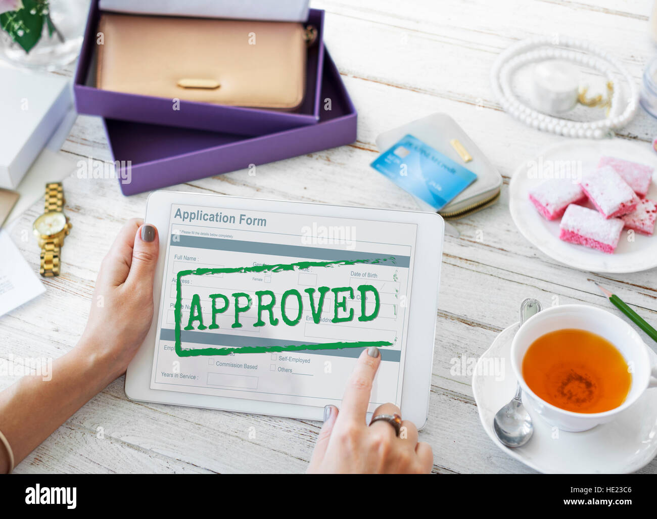 Approved Accepted Application Form Concept Stock Photo - Alamy