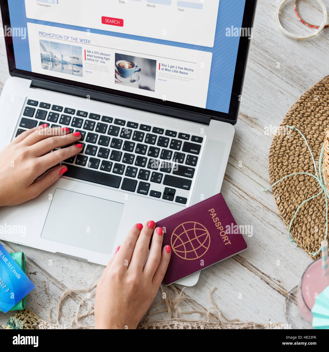 Person Booking Flight Online Concept Stock Photo - Alamy