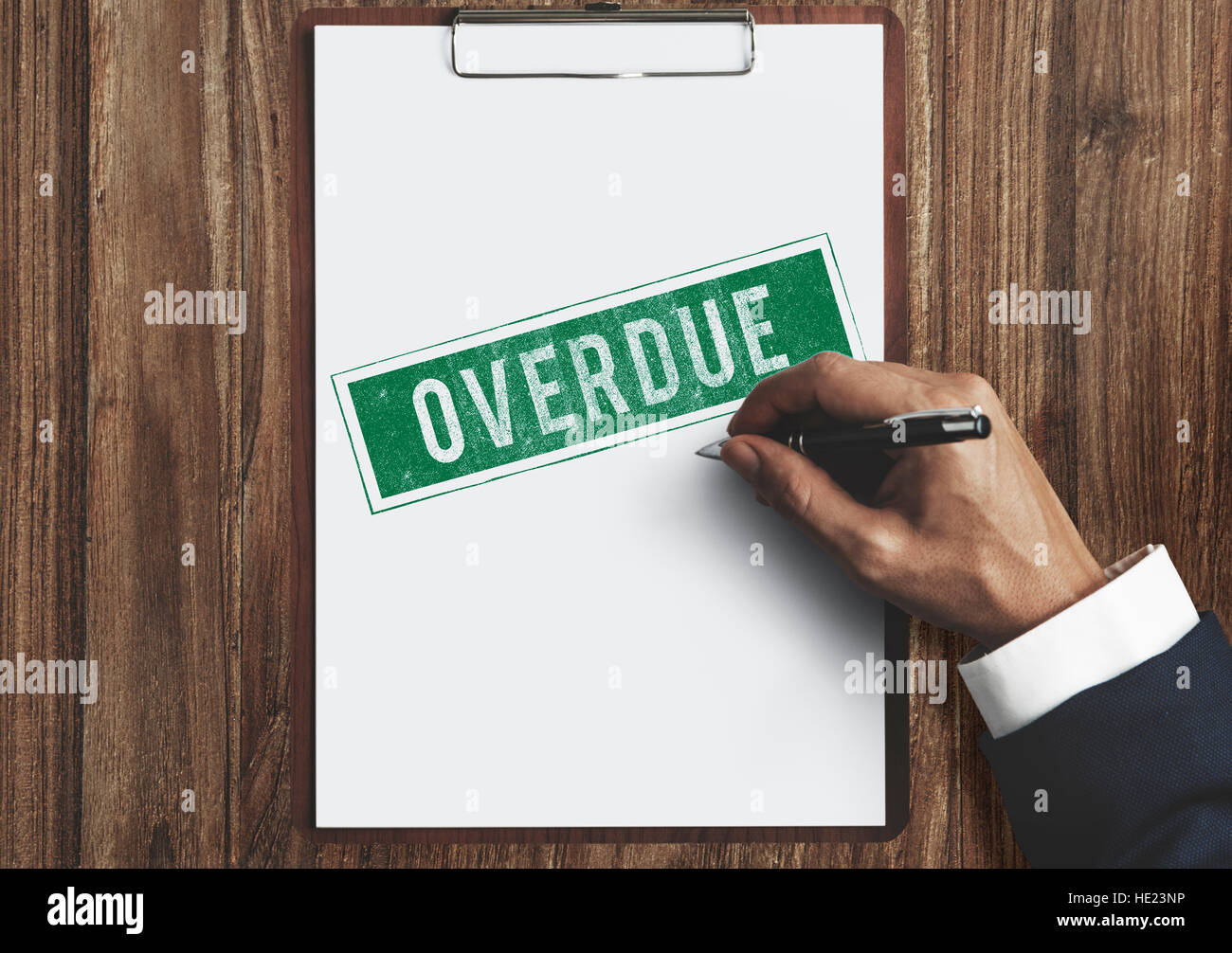 Overdue Outstanding Transaction Unpaid Paying Concept Stock Photo - Alamy