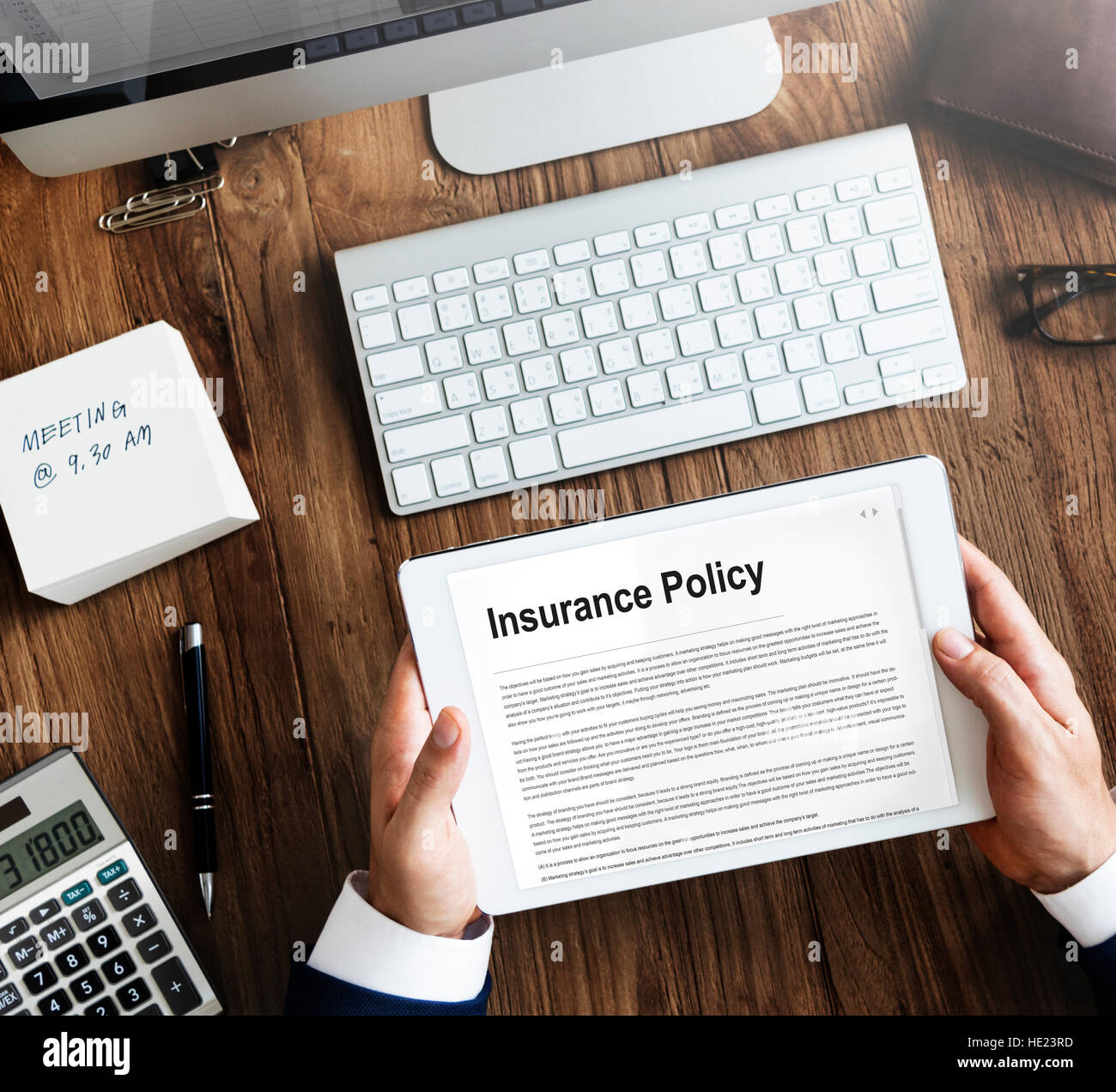 Insurance Policy Agreement Terms Document Concept Stock Photo - Alamy