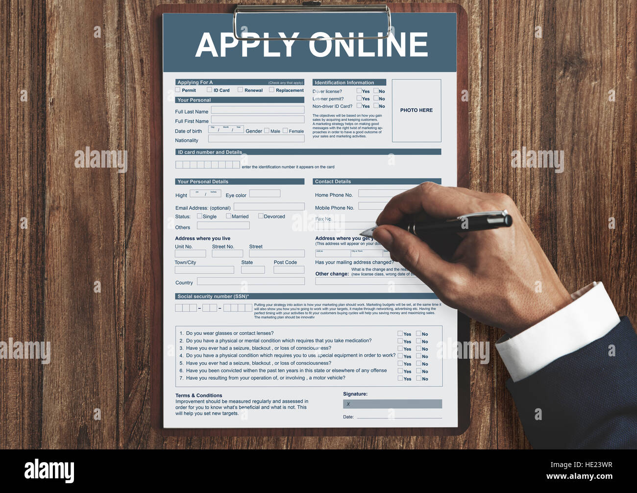Apply Online Application Form Recruitment Concept Stock Photo - Alamy