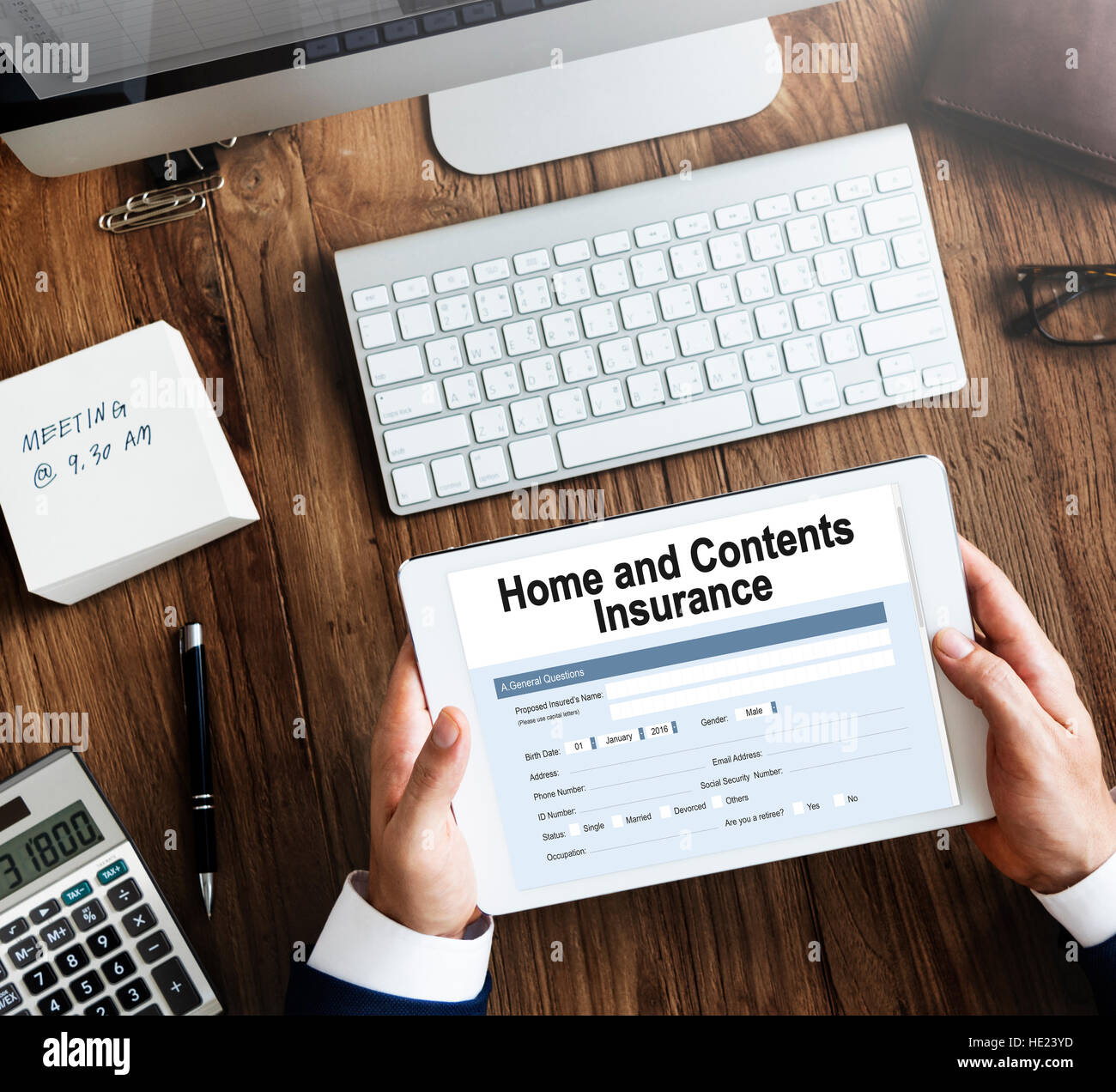 Home and Contents Insurance Form Document Concept Stock Photo - Alamy