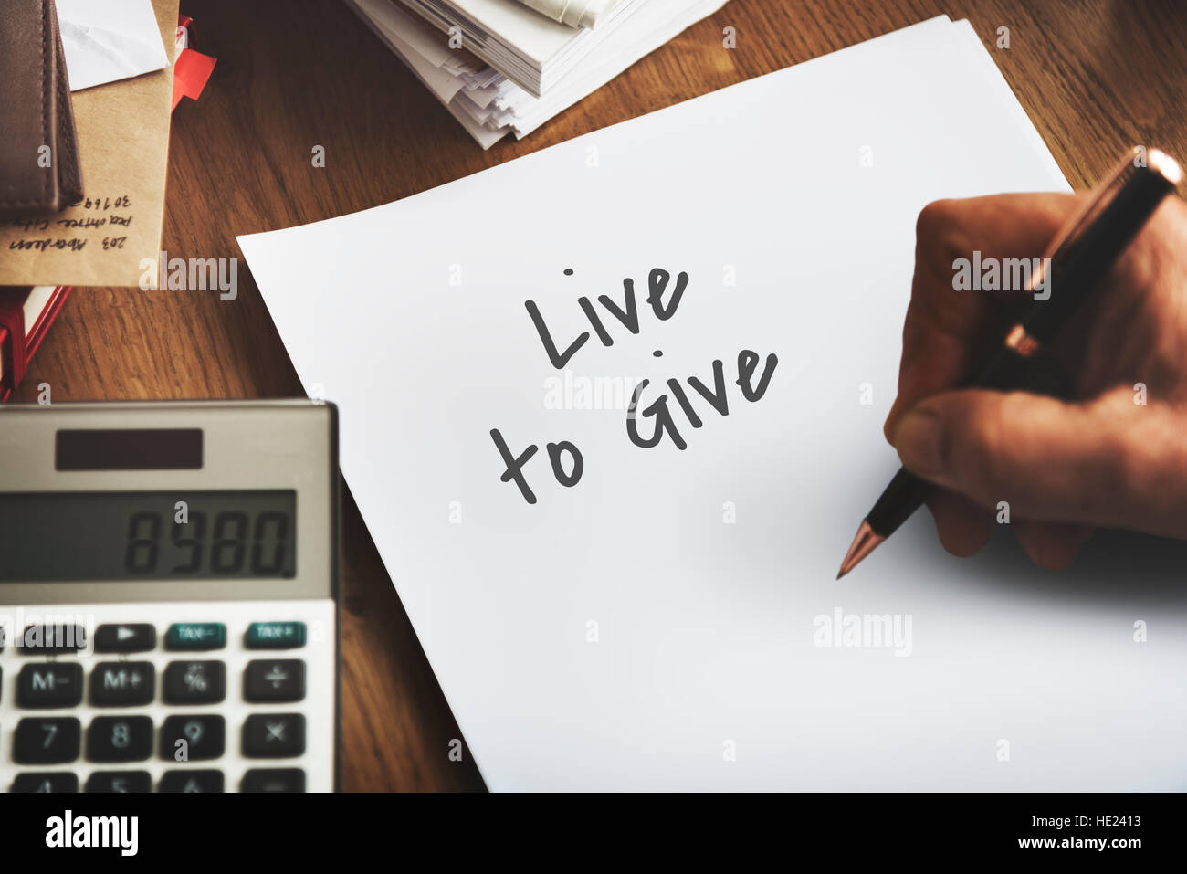 Live To Give Support Help Concept Stock Photo - Alamy