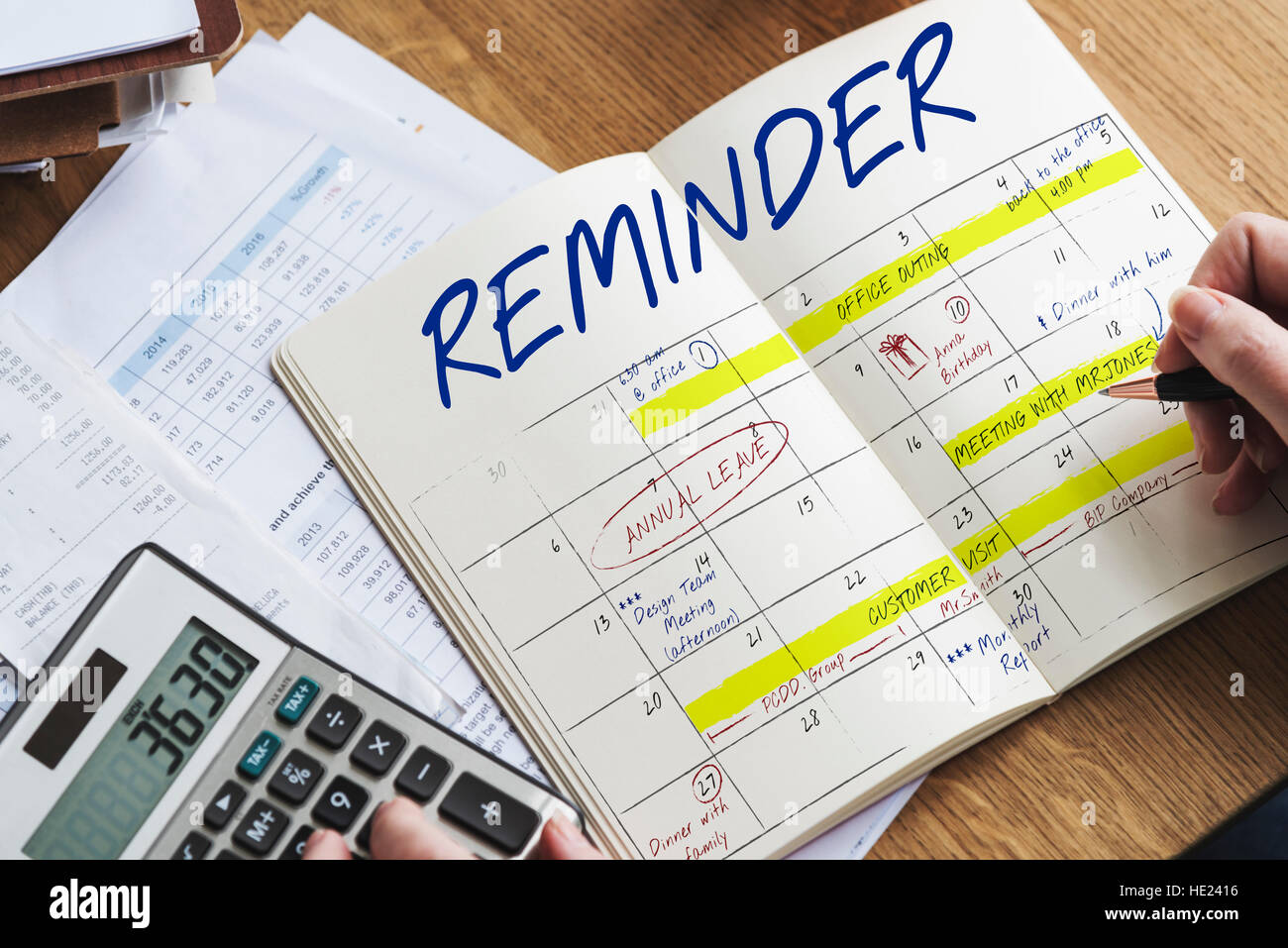 Agenda Timetable Calendar Schedule Graphic Stock Photo - Alamy