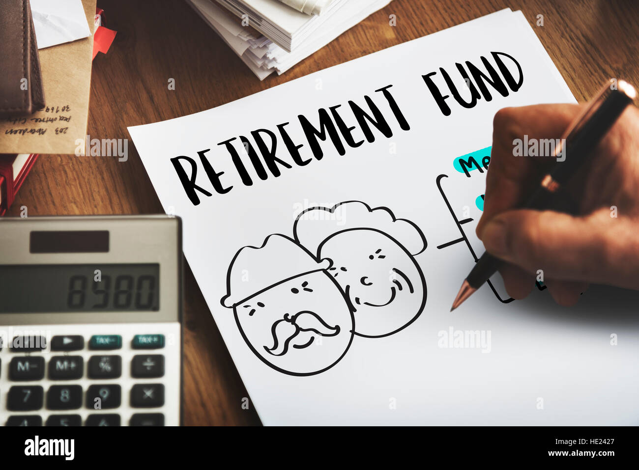 Retirement Financial Plan Risk Assessment Senior Concept Stock Photo ...