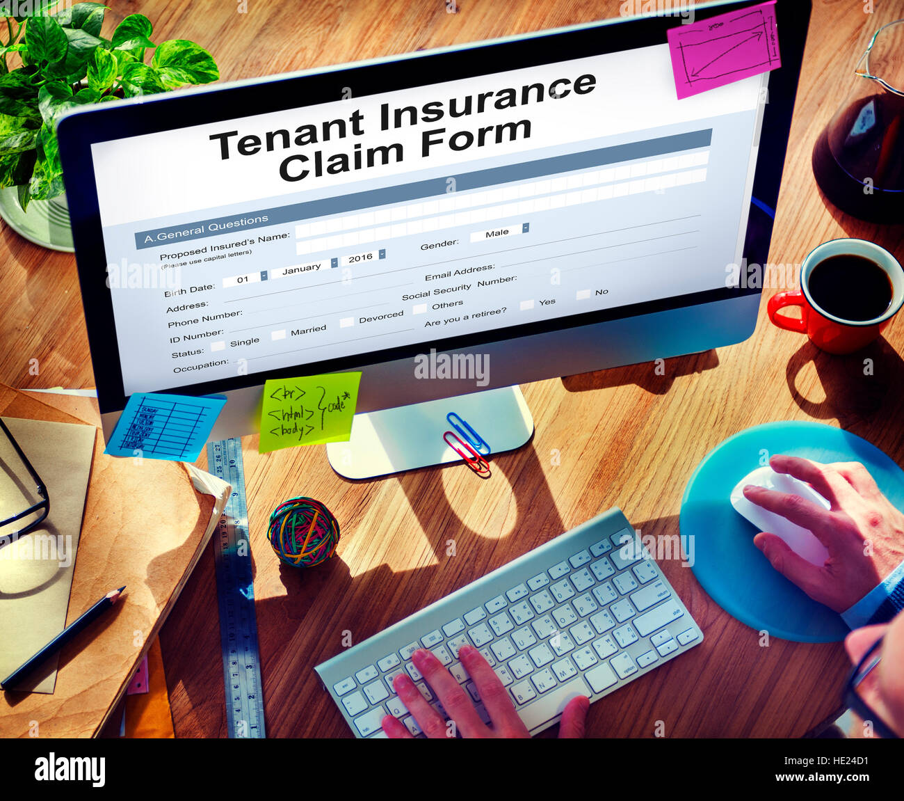 Tenant Insurance Claim Form Concept Stock Photo - Alamy