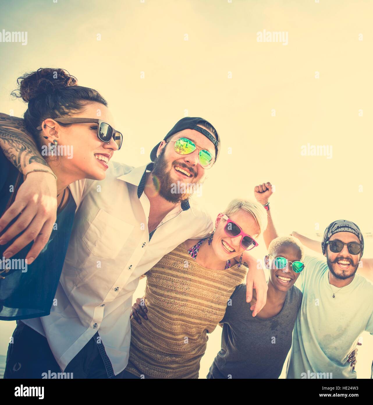 Group Of People Hugging Concept Stock Photo - Alamy