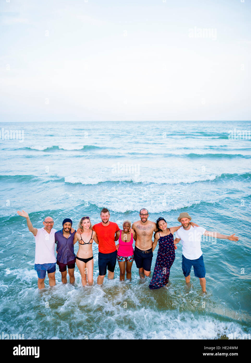 Young People Standing Near Sea Concept Stock Photo - Alamy