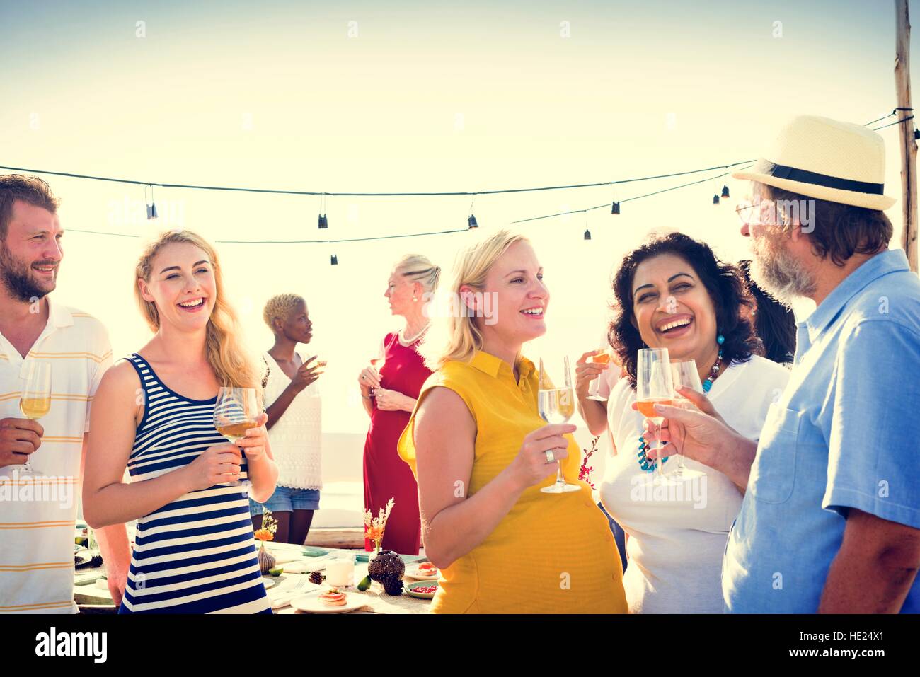 Group Of People Party Concept Stock Photo - Alamy