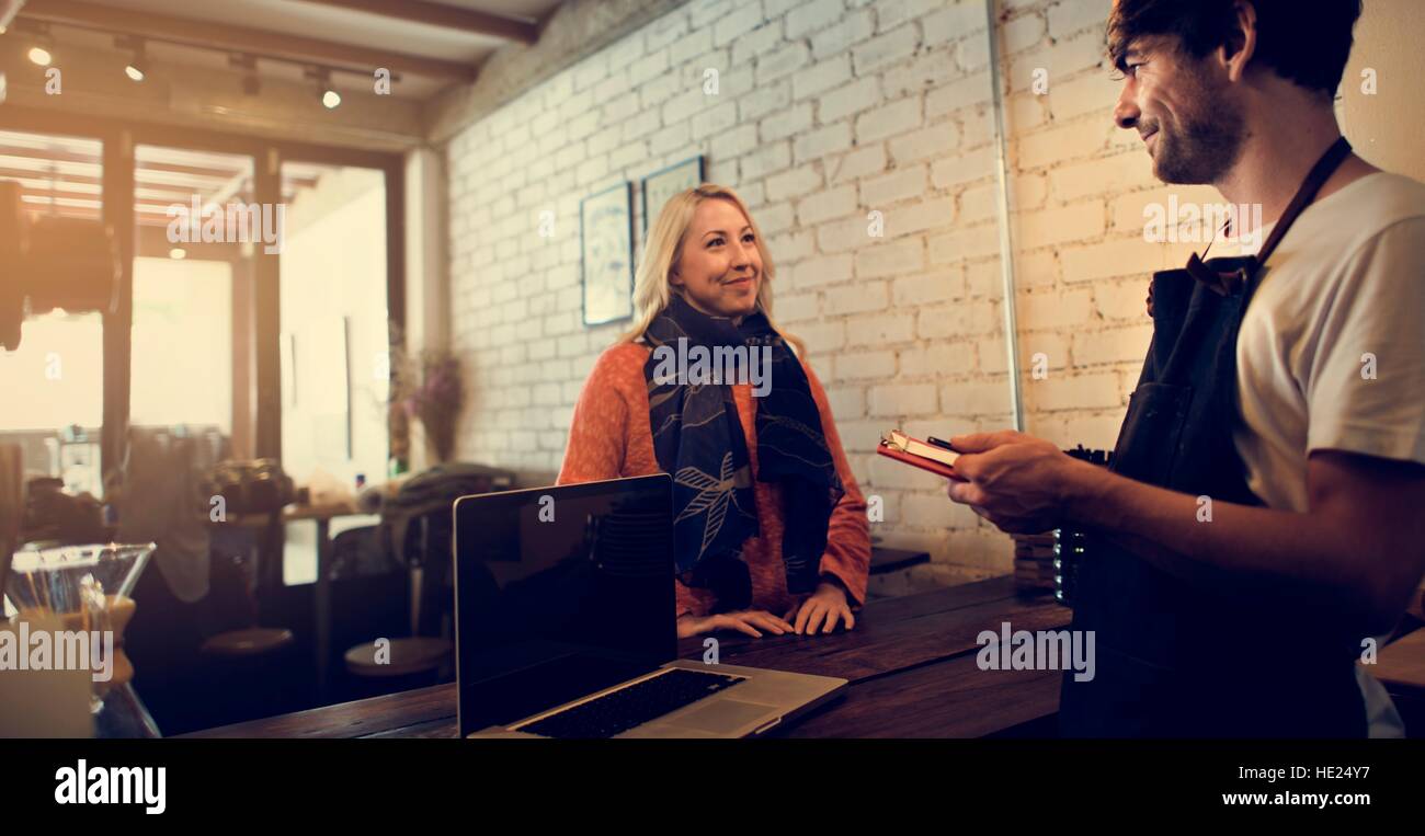 Barista Cafe Restaurant Cafeteria Customer Serve Concept Stock Photo ...