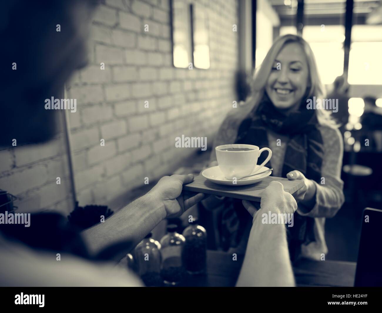 Barista Cafe Restaurant Cafeteria Customer Serve Concept Stock Photo ...