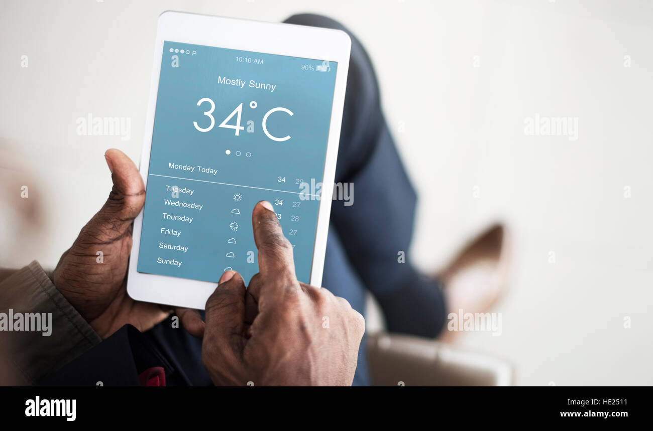 Weather Forecast Temperature Application Concept Stock Photo - Alamy