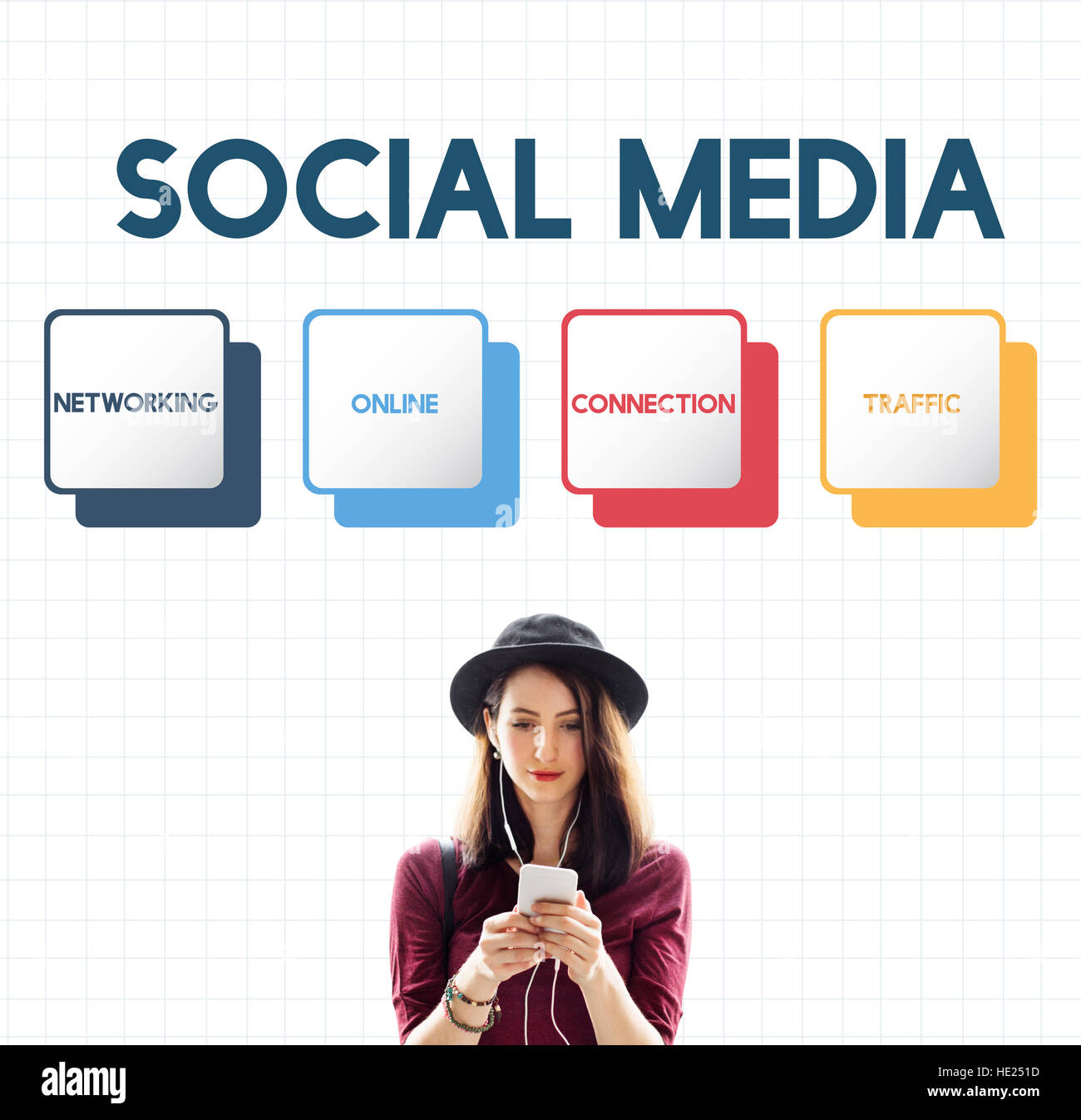 Social Media Box Buttons Concept Stock Photo - Alamy